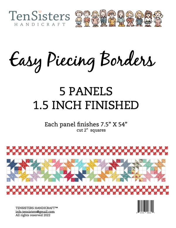 Easy Piecing Border Panels 5 panels at 1.5" finished – whistlebear-quilts
